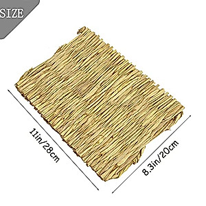 Tfwadmx 20 Pcs Bunny Grass Mat Rabbit Natural Straw Woven Bed Small Animal Cages Sleeping Hay Mats Nest Play Chew Toys for Guinea Pig, Parrot, Hamster, Chinchilla, Squirrel and Small Animal