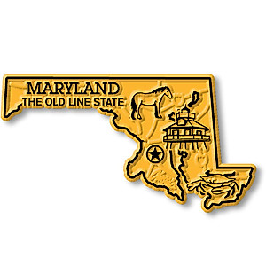 Maryland Six-Piece State Magnet Set by Classic Magnets, Includes 6 Unique Designs, Collectible Souvenirs Made in The USA
