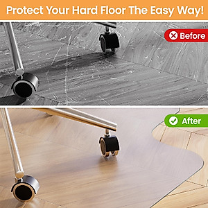 Yecaye Desk Chair Mat for Hardwood Floor, 48"×36" Office Chair Mat, PVC Computer Chair Mat, Floor Protector for Rolling Chair, Only for Hard Floor