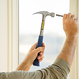 ESTWING Framing Hammer - 20 oz Straight Rip Claw with Milled Face & Shock Reduction Grip - E3-20SM