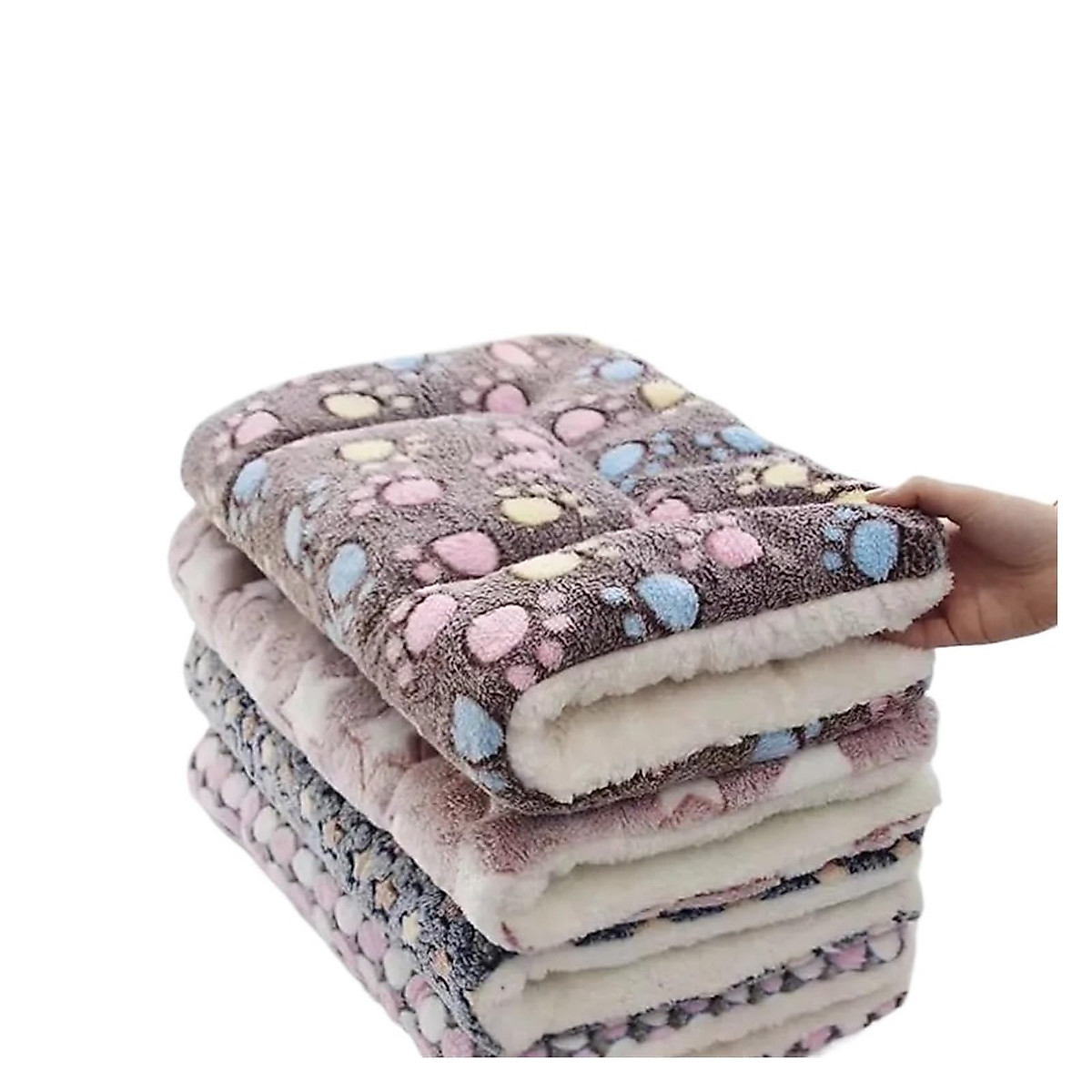 ITOMEN Pet Bed Pet Blanket Winter Thickened Soft Pet Fleece Pad Cat and Dog Pad Kennel Blanket Pet Bed Quilt Comfort (Color : Blue Star, Size : 32x25cm)