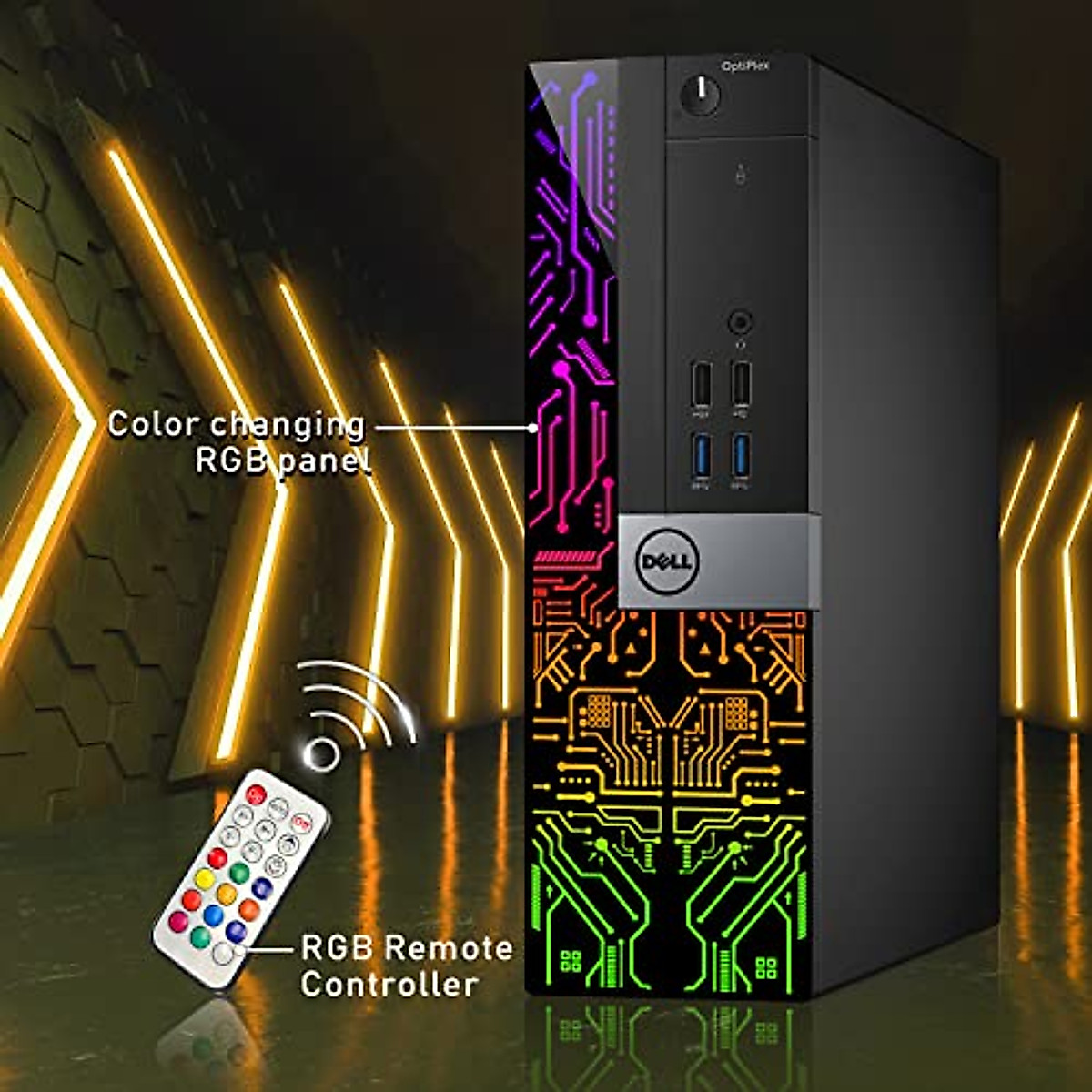 Dell OptiPlex Gaming Desktop RGB Lights Computer Intel Core i5 3.20GHz Radeon RX 550 4GB 16 GB RAM 512GB M.2 NVME (Fast Boot) Windows 10 Pro - WiFi - Bluetooth - HDMI (Renewed)