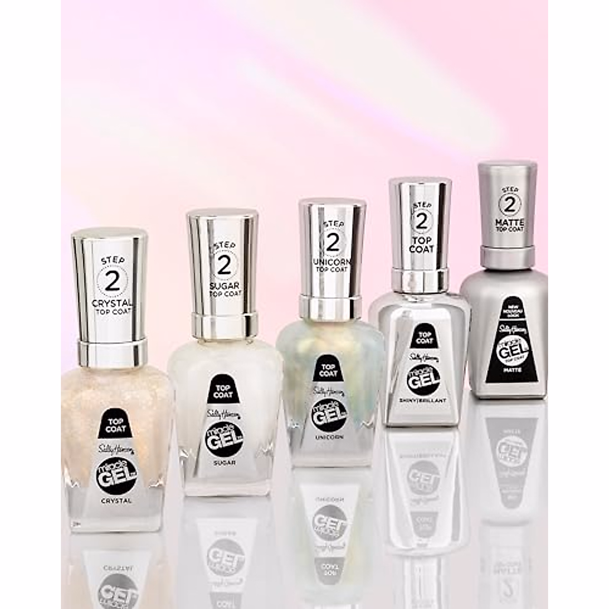 Sally Hansen Miracle Gel™, Unicorn Top Coat, Long Lasting, Gel-Like Formula, No UV Lamp Needed, Glitter Nail Polish