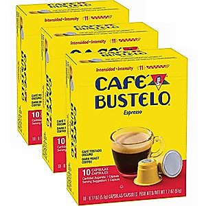 Nespresso Cafe Bustelo Coffee Espresso Capsules, 30 Count