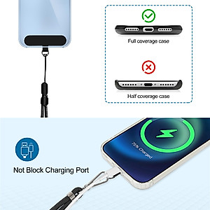 takyu Phone Lanyard, 2 Pack Adjustable Cell Phone Lanyard Crossbody Neck Strap & 2 Pack Phone Wrist Strap with Tether Tabs Compatible for iPhone Android Smartphones-Black Grey