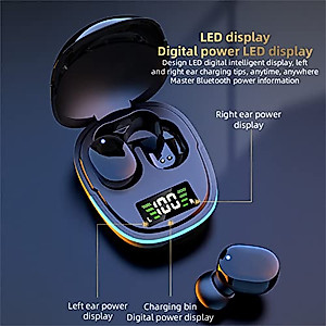 G9S Digital Display Wireless Bluetooth Business Sports Training Earphone Bass Sound in-Ear Headset Car Driving Business TWS-Headphone 8D HD Stereo Waterproof Earbuds for iOS Android