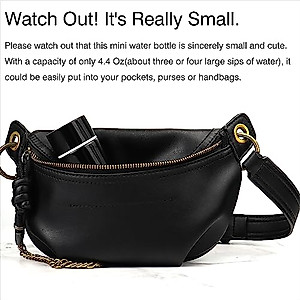 Dxobay Cute Slim Water Bottles, Mini Kids Water Bottle, Insulated Stainless Steel Water Bottles, Thermos Water Bottle with Vacuum Sealing & Double Wall Design(4.4 Oz, Black)