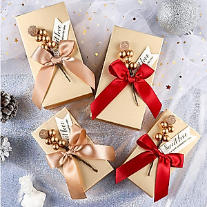 3/8 Inch Solid Satin Ribbon Red Double Face Satin Ribbon for Crafts, Gift Wrapping，Party Favor， Baby Shower，Invitation Embellishments，DIY Hair Accessories (50 Yards)