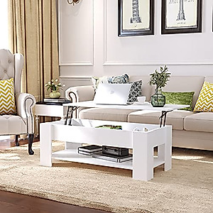 Gadroad Lift Top Coffee Table (White)