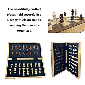 15" Wooden Chess Sets for Adults Portable Folding Chess Game Board Set - Gift for Kids