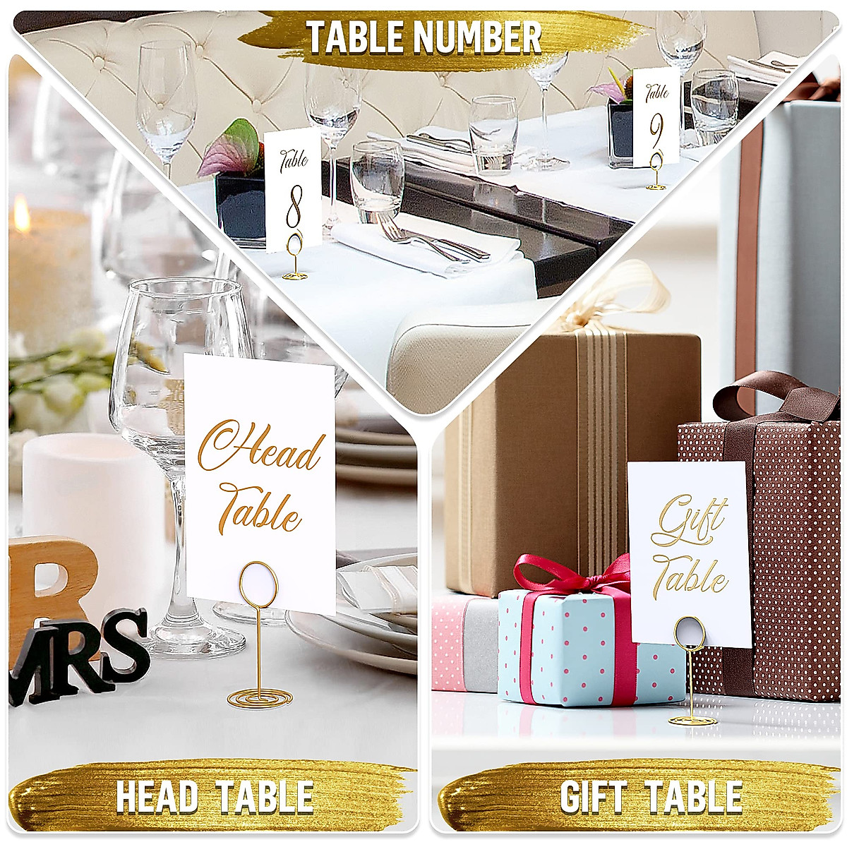 10 Pack Gold Reserved Table Signs & Gold Table Numbers 1-30 for Wedding Reception Party Restaurant - Gold Foil Wedding Table Numbers & Reserved Signs