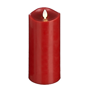 Ganz LuxuryLite Home Decor Flameless LED Wax Pillar Candle 3 x 8- Red