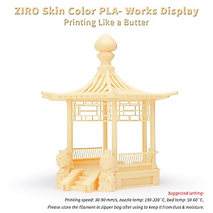 ZIRO PLA Filament 1.75mm,3D Printer Filament PLA PRO Basic Color Series 1.75MM 1KG(2.2lbs), Dimensional Accuracy +/- 0.03mm,Skin