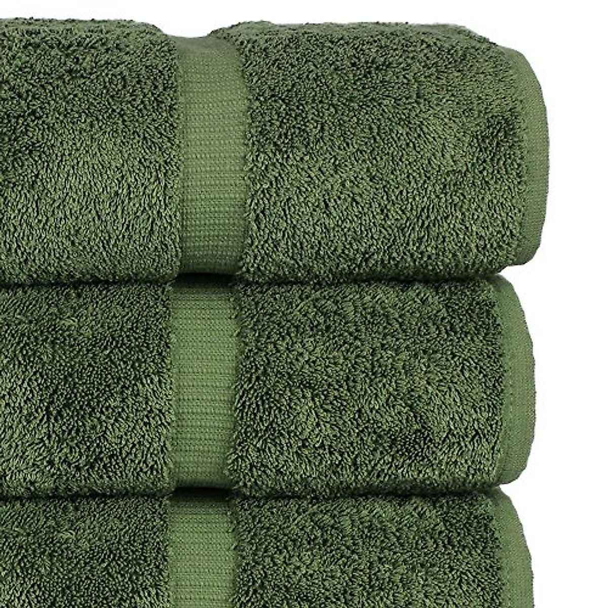 Chakir Turkish Linens 100% Cotton Premium Turkish Towels for Bathroom | 27'' x 54'' (4-Piece Bath Towels - Moss)