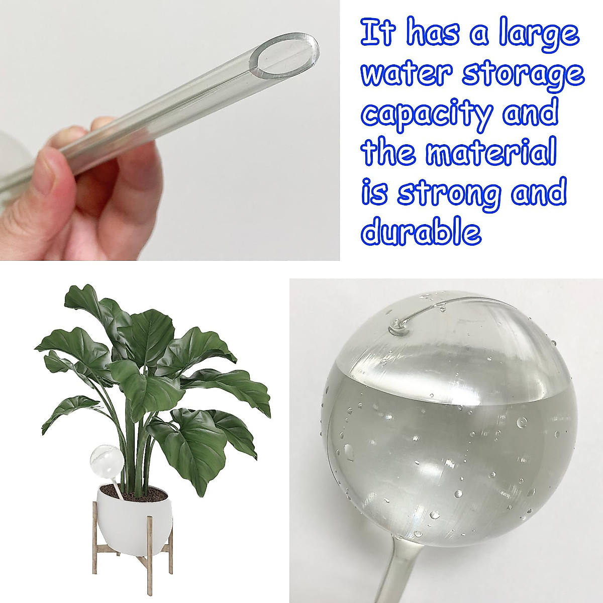 Jgalnim 10 PCS Large Clear Plastic Watering Globes,Plant Self-Watering Bulbs,Flower Automatic Water Device,Garden Waterer for Plant Indoor Outdoor Plants Flowers