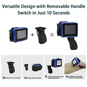 Phezer Mini Handheld Inkjet Printer PC11 for All Materials, with Touch Screen and Quick-Drying Ink Cartridge, Portable Pocket Marking Device for Label/Date/Barcode/Logo/Qrcode/Batch Number/Image