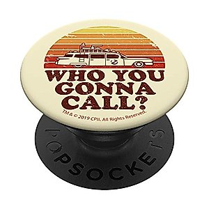 Ghostbusters Who You Gonna Call Retro Stripes PopSockets Grip and Stand for Phones and Tablets