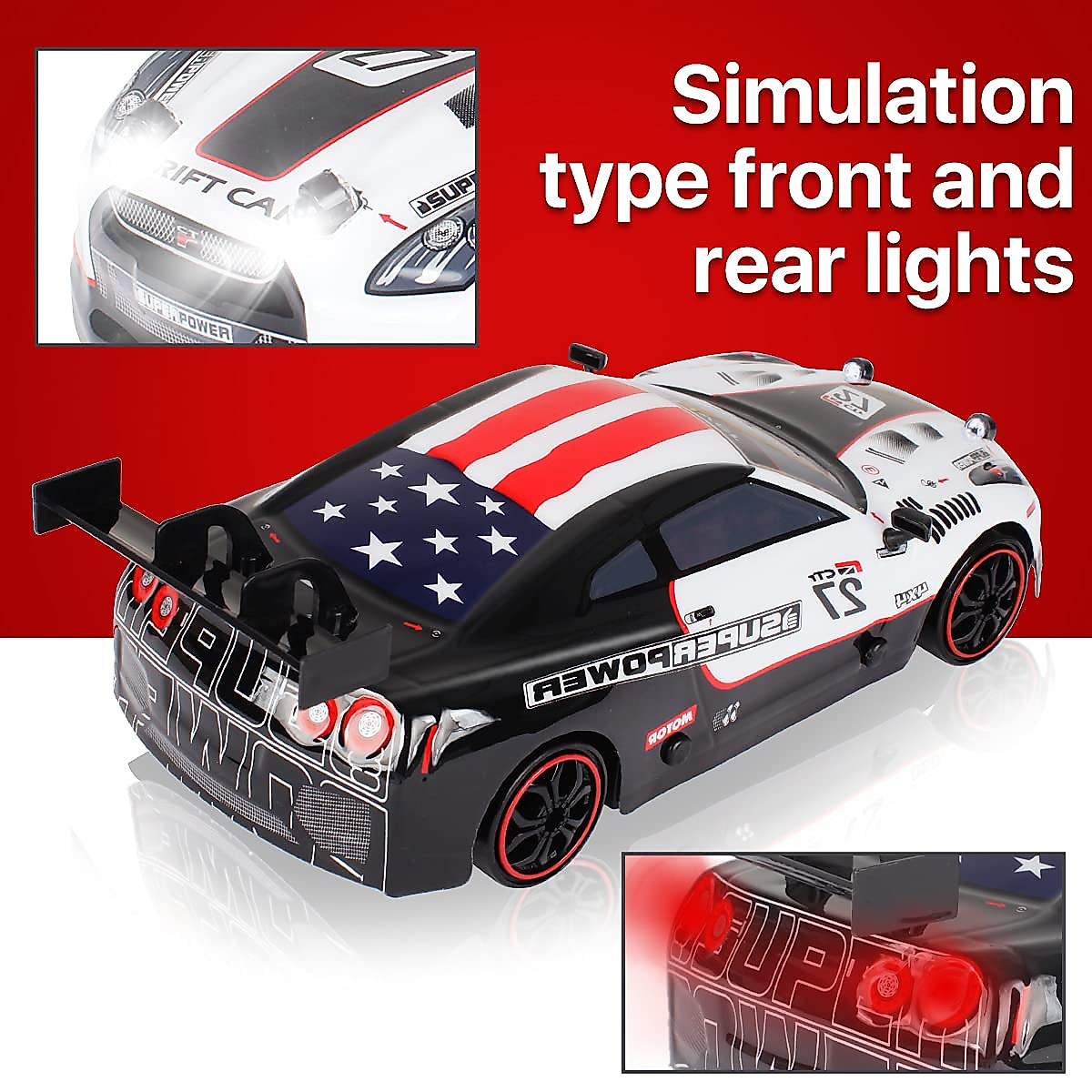 iBliver GT RC Drift Cars 1:14 Remote Control Car 35km/h Drift Vehicle 40min Playing time 4WD High Speed Sport Racing Car Gifts Toy for Adults Kids