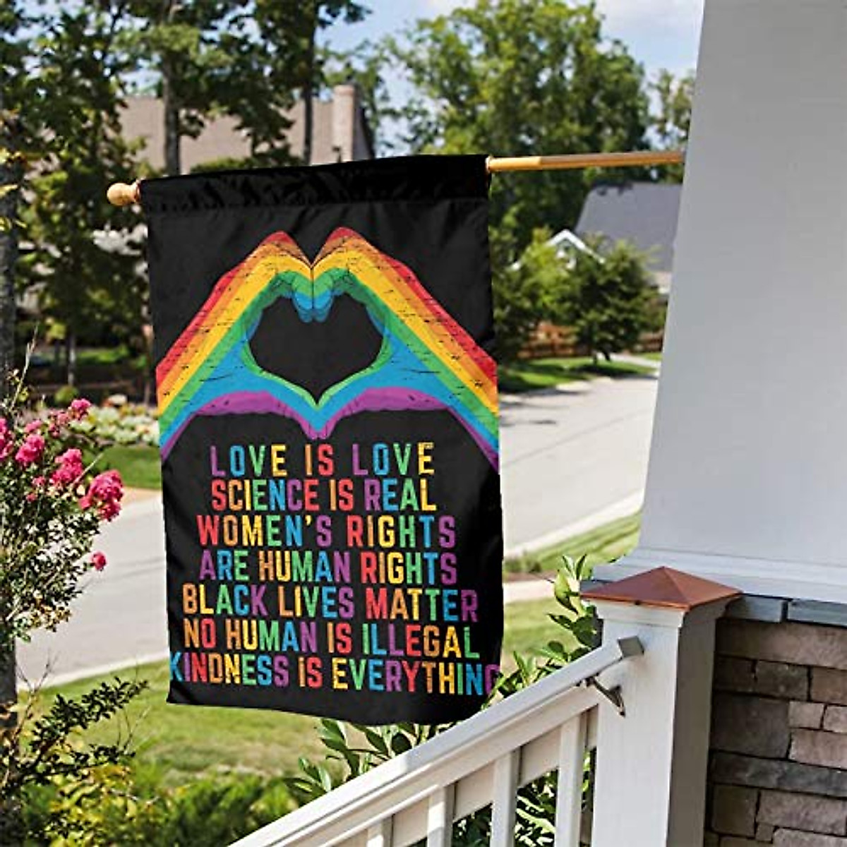 Love is Love Black Lives Matter Garden Flag For Outside, Double Sided BLM Lawn Sign, Revolution Movement Equality Social Vertical Flag Banner for Home Garden Yard Decorative 12 x 18 in