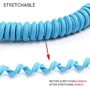 SPENCER Kayak Paddle Leash - Kayak Rod Leash Safety Tool Paddle Lanyard Rope Kayak Accessories Stretchable Coiled Lanyard Leash for Kayak and SUP Paddles, Fishing Poles Rods (Yellow, 1 Pack)