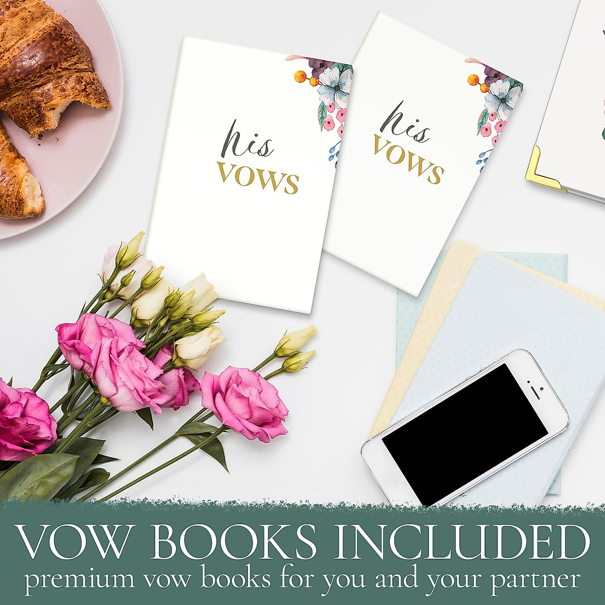 Generic The Wedding Planner Set with 3 Pieces, Wedding Planner with 2 Vow Books and 1 Wedding Guest Book, Wedding Binder, Wedding Planner for Bride, Wedding Checklist, Wedding Organizer, White