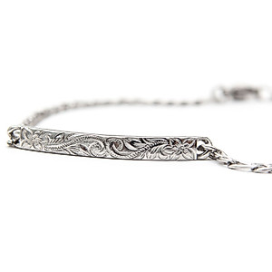 Hawaiian Bracelet by Austaras Jewelry - Sterling Silver Plated Shiny Stainless Steel Adjustable Chain and Hawaiian Surfer Style Hibiscus Flower Charm