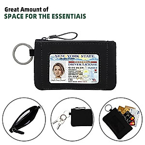 DONGGANGAJI Women's Zip ID Case Wallet Cotton Colorful Patterns Suitable for Ladies Wallet Clutch Coin Purse… (Black-BCD)