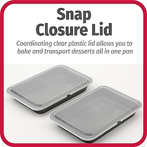 GoodCook Set of 2 Nonstick Steel 13" x 9" Cake Baking Pans with Covers, Gray