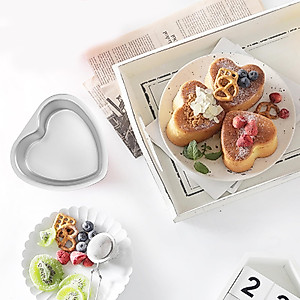 CALLARON 5pcs Aluminum Foil Cake Pan Aluminum Foil Pans Heart Shape Cake Pan for Storing, Baking, Meal Prep & Reheating | Freezer & Oven Safe, Recyclable