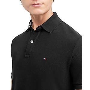 Tommy Hilfiger Men's Polo Shirt Regular Fit, Tommy Black Large