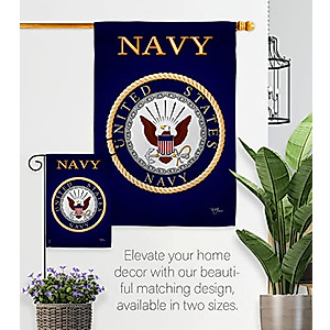 Breeze Decor US Navy Garden Flag USN Armed Forces Seabee Official Licensed United State American Military Veteran Retire Decorative, 13"x 18.5", Memorial Day Gifts Made in USA