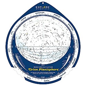 Tirion Double-Sided Multi-Latitude Planisphere Night Sky Star Map Guide for Astronomy