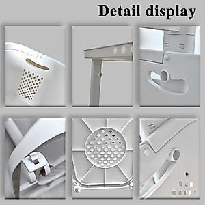 Laundry Basket with Wheels Plastic,2 Tier,40L+32L Large Capacity,Storage Organizers for Kitchen, Bathroom, Easy Mobility Multi-Functional Hampers