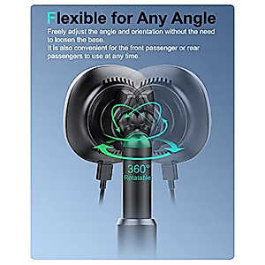 OQTIQ Magnetic Wireless Car Charger Mount for MagSafe Cup Holder Car Phone Mount Charger Adjustable Fast Charging with Cooling Fan Compatible with iPhone 14 13 12 Pro Max Mini [with QC 3.0 Adapter]