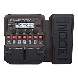 Zoom A1X FOUR Acoustic Instrument Multi-Effects Processor with Expression Pedal, Acoustic Modeling, Looper, Rhythm Section, For Guitar, Saxophone, Trumpet, Violin, Harmonica, and Upright Bass