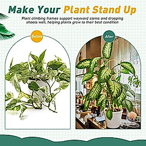 Zopeal 10 Pcs Small Metal Trellis for Potted Plants 15.7 Inch Gold Trellis Stackable Plant Support Stakes for Garden Climbing Houseplants Indoor Outdoor Monstera Flowers Hoya