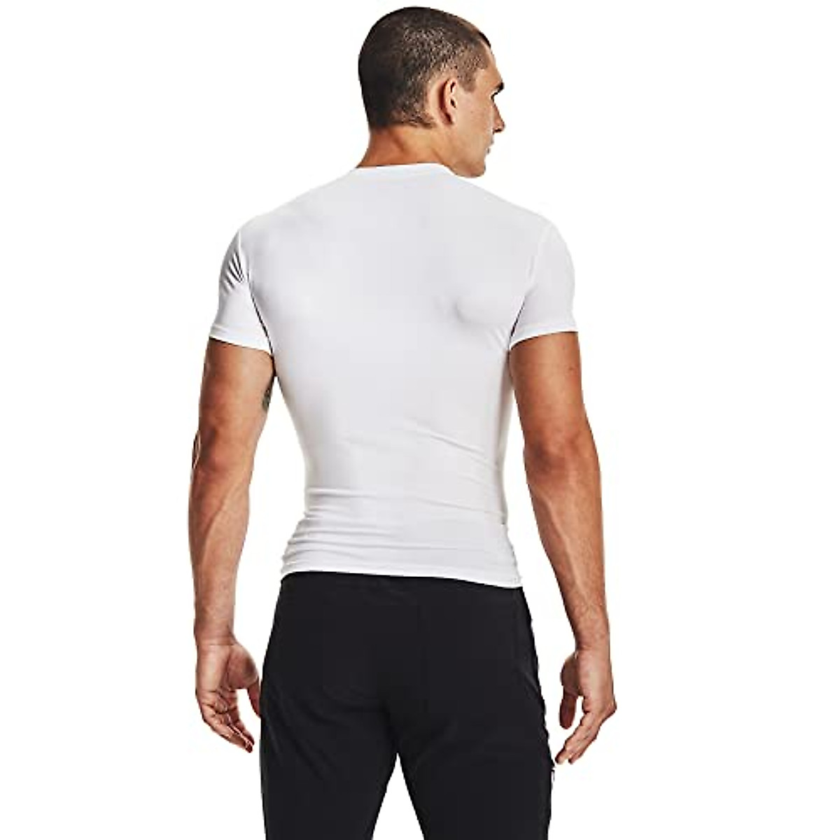 Under Armour Men's HeatGear Tactical V-Neck Compression Short-Sleeve T-Shirt , White (100)/Clear , X-Large