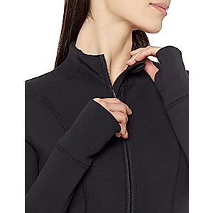 Amazon Essentials Women's Active Sweat Zip Through Jacket, Black, XX-Large