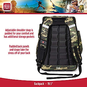 FUL Refugee Laptop Backpack, Padded Computer Bag For Commute or Travel, 1680 Denier, 15 Inch Laptop Sleeve, Black