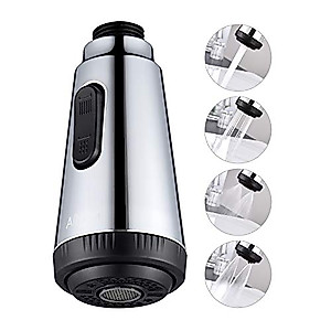 AiHom sink faucet sprayer attachment,Pull Down Faucet Spray Head G 1/2, 4 Function kitchen faucet head, Kitchen Spray Spout Part,Chrome (MALE)