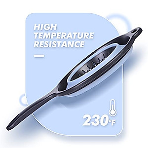 COMUSTER SET - 2 Collapsible Colanders (Strainers), Sizes 7.8" - 2 Quart and 9" - 3 Quart - Perfect for Your Vegetables, Fruits, Pasta & More - With Handle and Square Folding Colander (Blue )