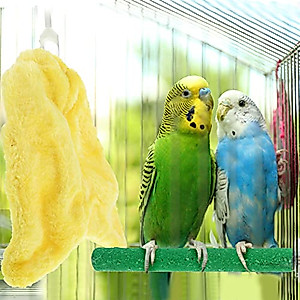iplusmile Bed Buddy 1pc Sleeping - Winter Yellow Perch Pigeon Furry Fleece Toy Conure Warm Covers Bunk L Parrot Cockatiel Small Msdium Birds Shelter Size Cage Budgie Bedding Corner Plush Hammock