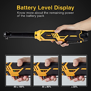 Meagle Extended Cordless Electric Ratchet Wrench, 3/8" 40 Ft-lbs 12V Long Reach Electric Ratchet Wrench Kit w/ 60-Min Fast Charge, Variable Speed, 2X2.0Ah Lithium-Ion Batteries, 7 Sockets& Tool Bag