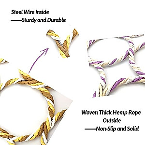 BNOSDM 2 Packs Bird Hemp Rope Net Swing Climbing Rope Net for Birds Parrot Ladder Macaw Hanging Hammock Activity Toy for Rats Parakeet Cockatiel Cockatoo Conure African Grey Budgie