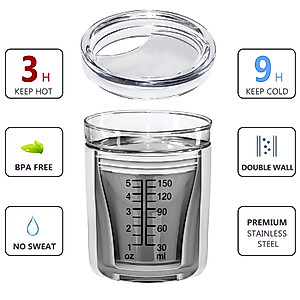 Insulated Wine Tumbler with Lid Stainless outside - Hybrid Cocktail Whisky Removable Glass Inside, Bourbon Gift for Man,Double Walled Stainless Steel Vacuum Insulated 8.8oz Wine Glass Keeping Cold