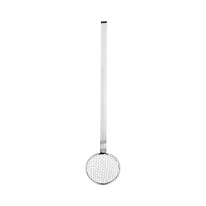 Restaurantware Met Lux 4 Inch Frying Skimmer 1 Corrosion-Resistant Wire Skimmer - Mesh Scoop Long Handle Stainless Steel Deep Fryer Ladle Durable For Catching Food And Releasing Oil