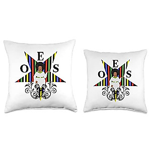 OES Order Of The Eastern Star Gifts Order of The Eastern Star OES Sisters of Color Fatal Sistar Throw Pillow, 16x16, Multicolor