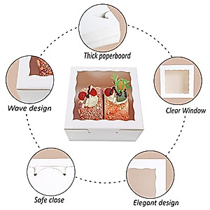 RomanticBaking 40 Pack Bakery Boxes 4x4x2 Inches Cookies Boxes Mini Bundt Cake Boxes Pie Boxes Cinnamon Roll Treat Boxes Chocolate Truffle Boxes Party Wedding Favor