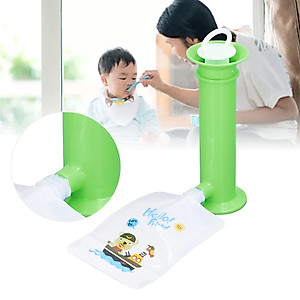 Alomejor Baby Food Pouch Maker Refillable Toddler Squeeze Pouch for Kids Washable Freezer for Kids(Green)