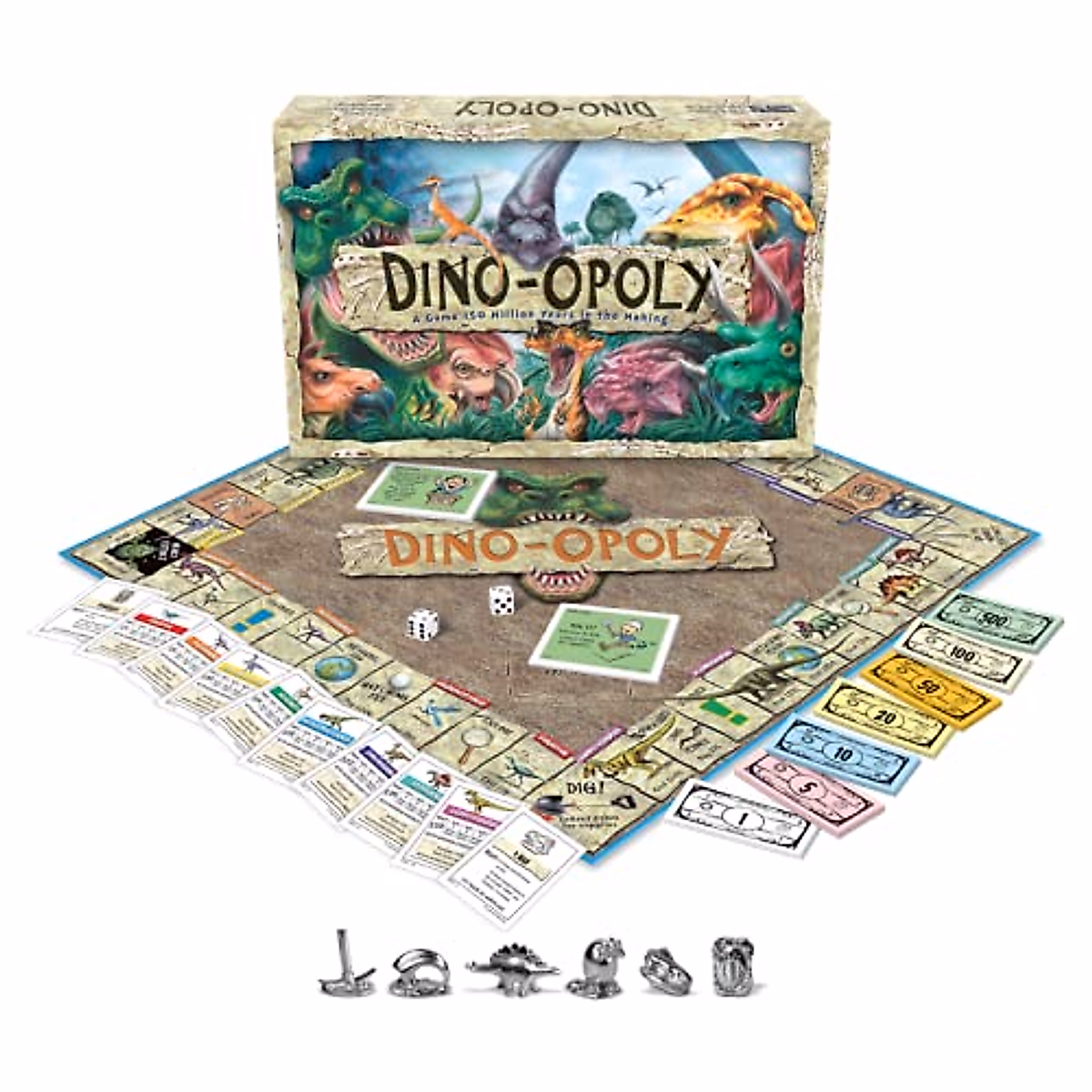 Late for the Sky Dino-Opoly Monopoly Board Game